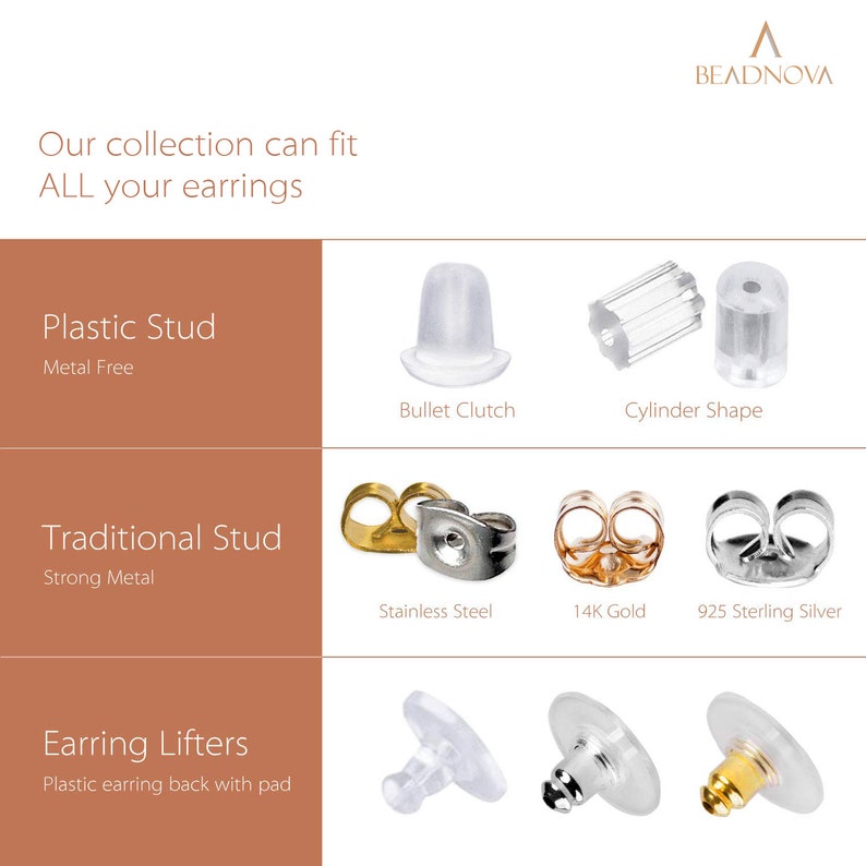 120pcs Gold Disc Earring Backs With Comfort Plastic Disc Pad Clutch ...
