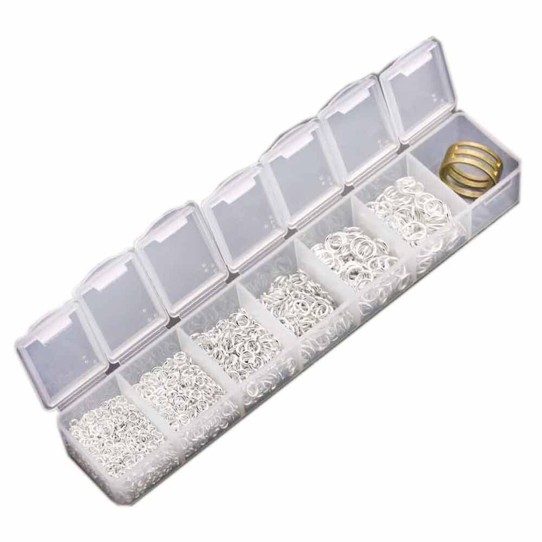 2000pcs Silver Plated Open Jump Ring 3mm 4mm 5mm 6mm 7mm 8mm Box Set ...