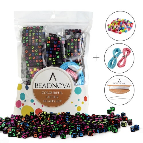 Letter Beads Colorful Acrylic Alphabet Beads Cube for DIY - Etsy