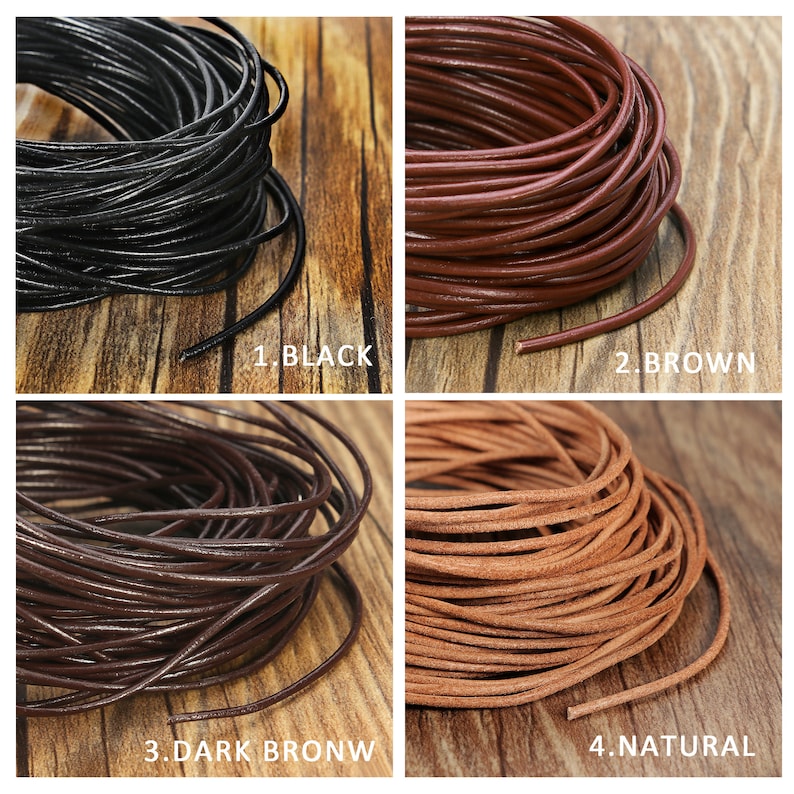 1.5mm Natural Genuine Round Leather Cords for Jewelry Making - Etsy