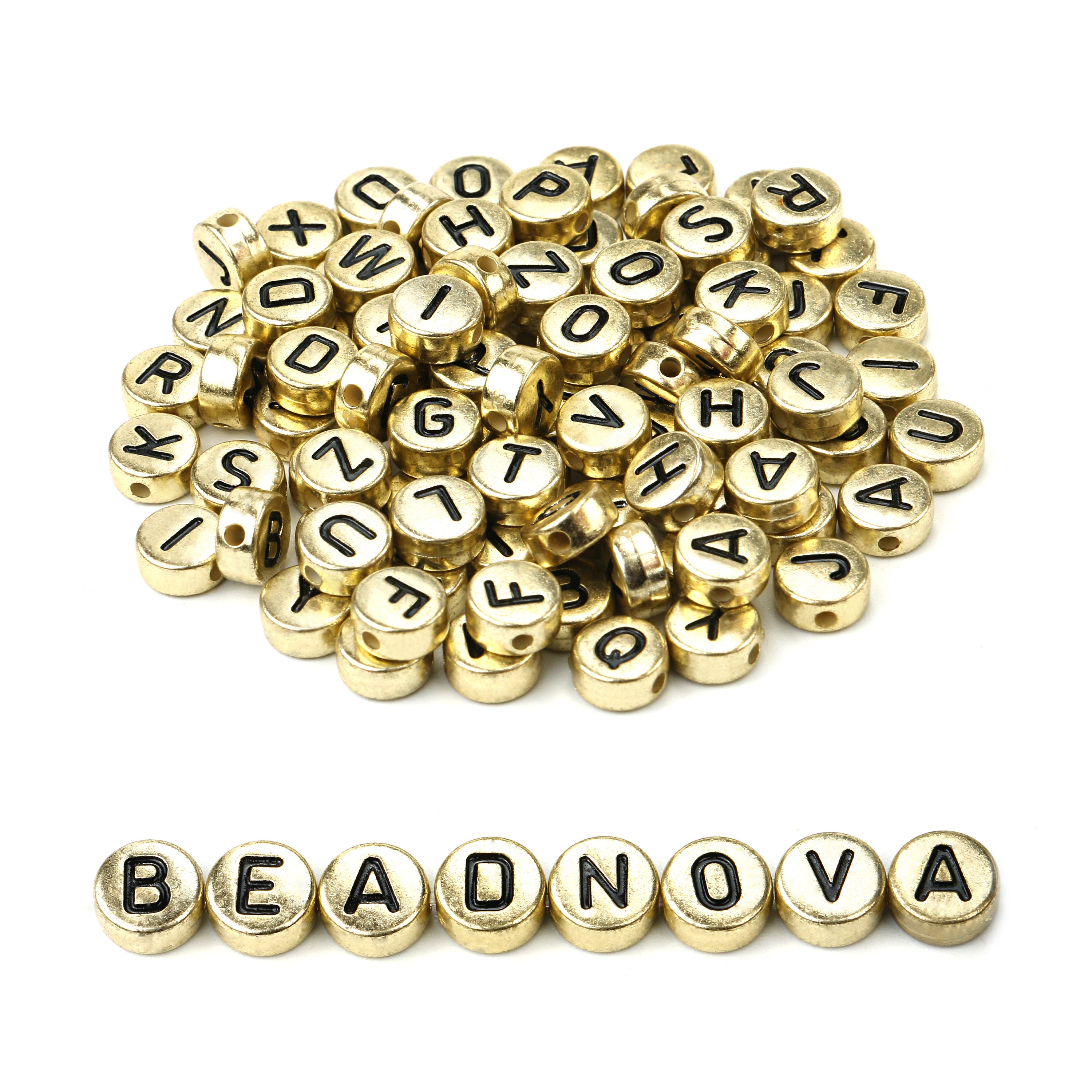 Golden Alphabet ABC Beads Gold Plated Letters Acrylic Plastic - Etsy