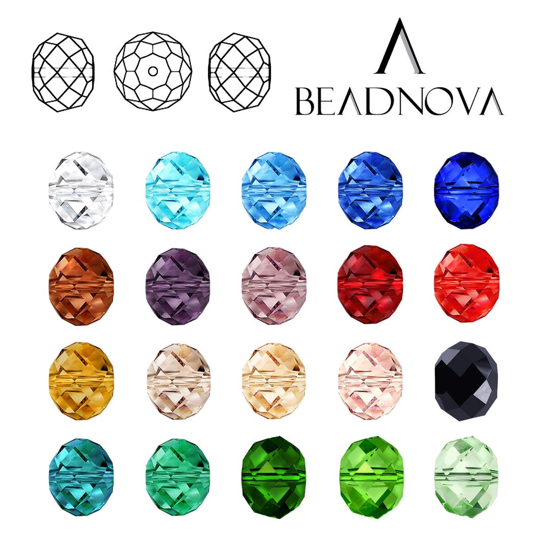 4/6/8mm Faceted Rondelles Spacer Briolette Crystal Glass Beads Classic ...