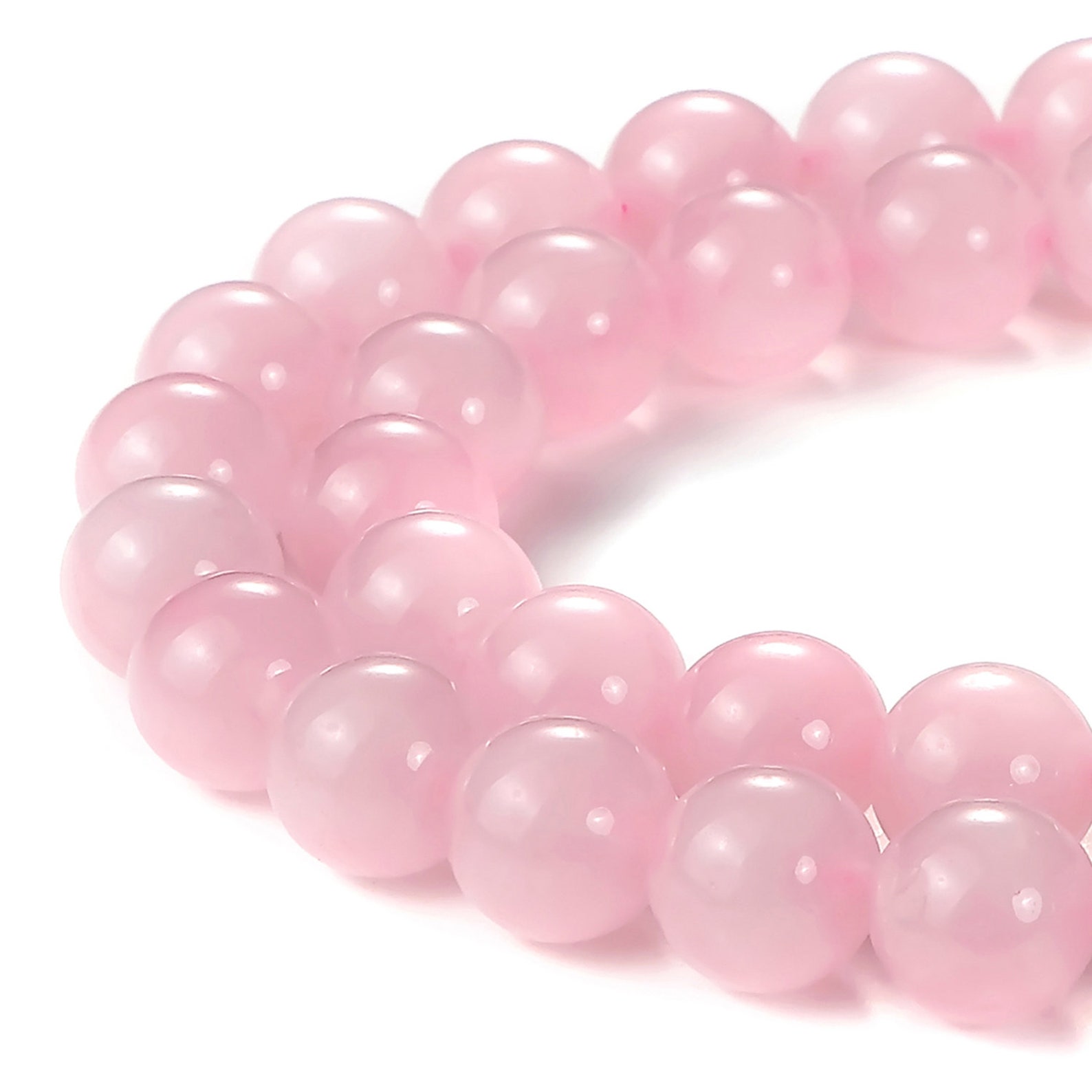 Natural Rose Quartz Beads Pink Gemstone Round Loose Beads Love | Etsy