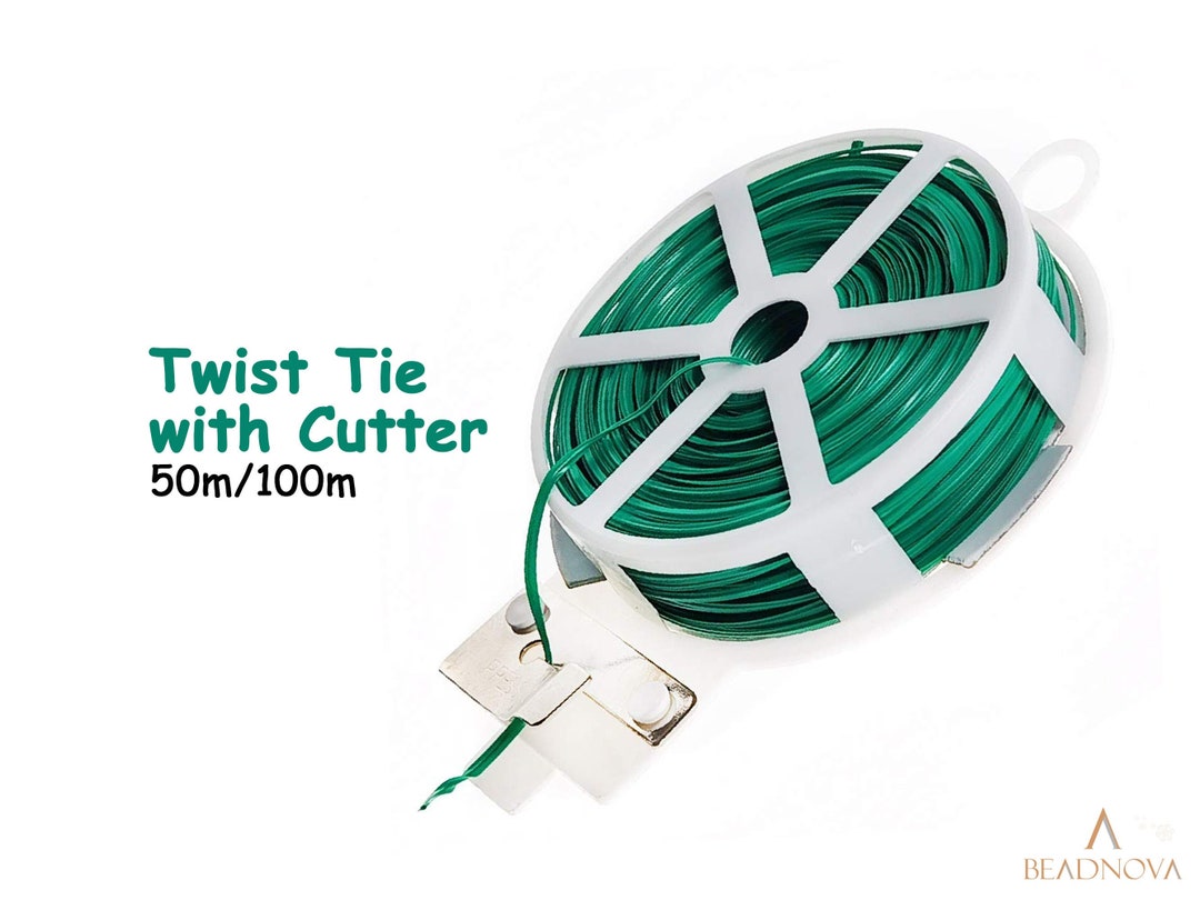 Green Twist Tie Spool Garden Wire Garbage Ties Multipurpose Wire ...