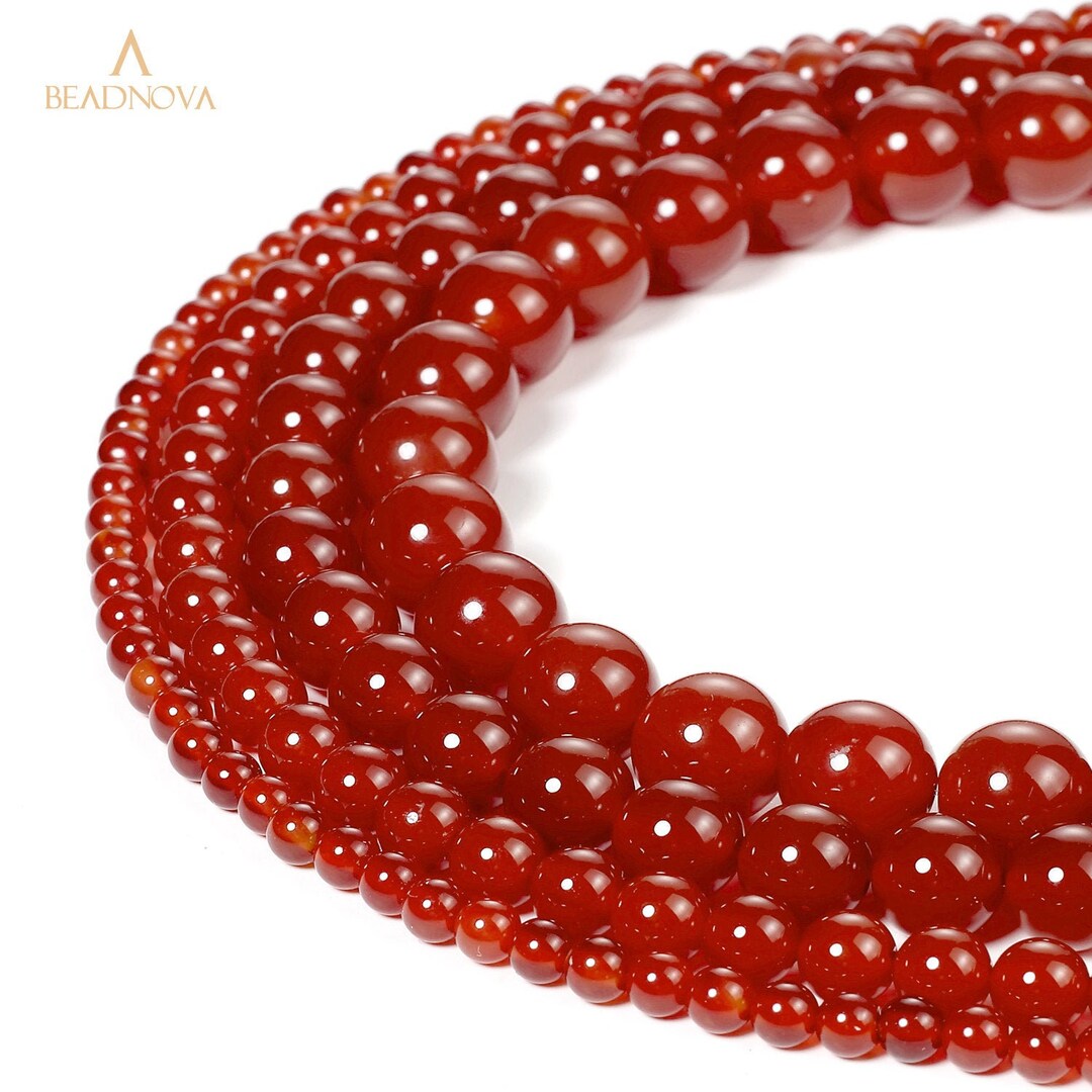 Red Agate Beads AAA Grade Round Loose Beads for Jewelry Making Semi ...