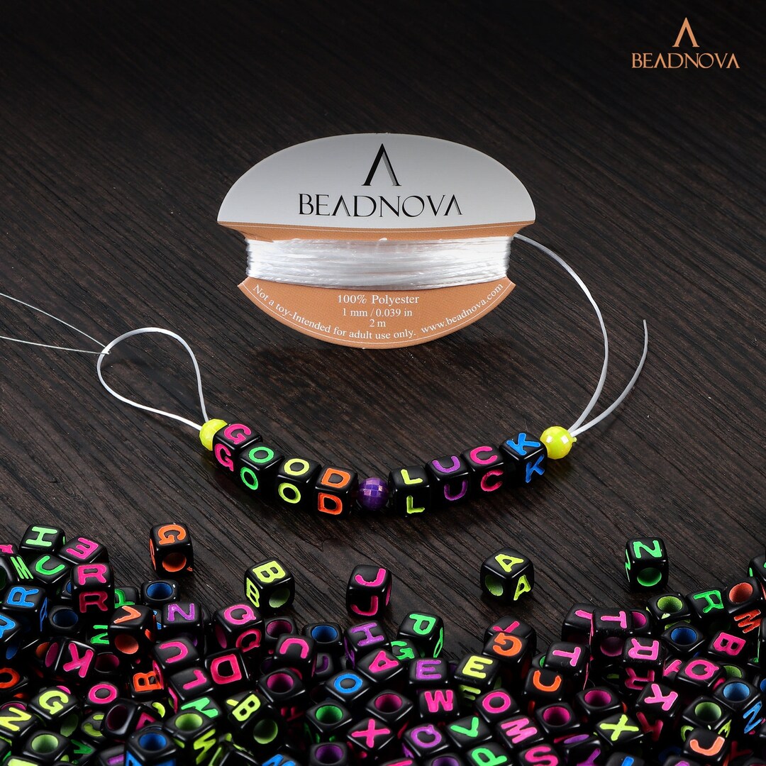 Letter Beads Colorful Acrylic Alphabet Beads Cube for DIY Handmade ...