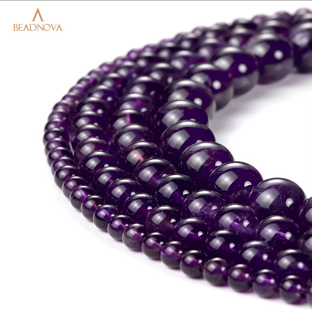 Natural Amethyst Violet Purple Quartz Gemstone Round Loose - Etsy