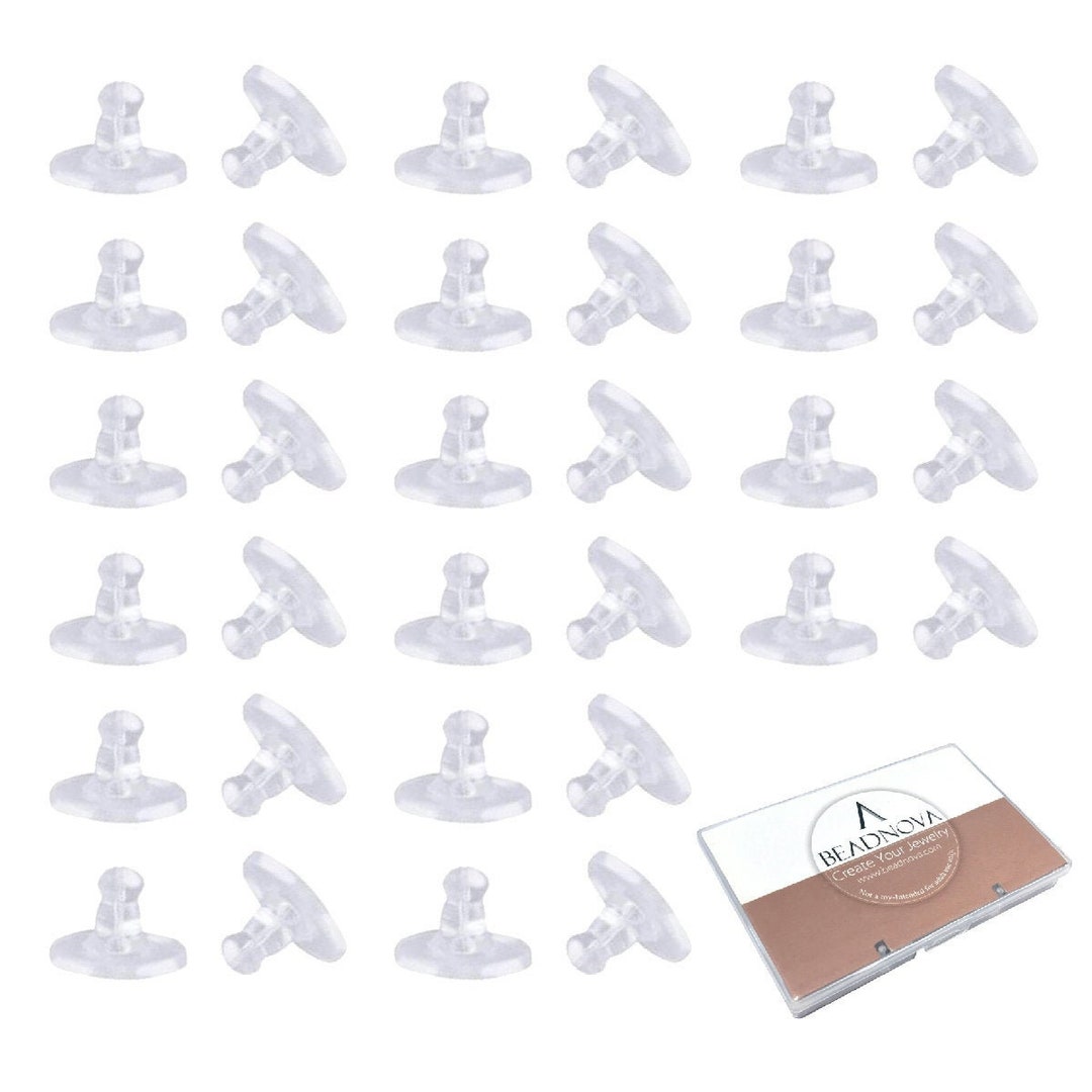 120 Pcs Clear Rubber Disc Earring Backs Comfort Plastic Disc - Etsy