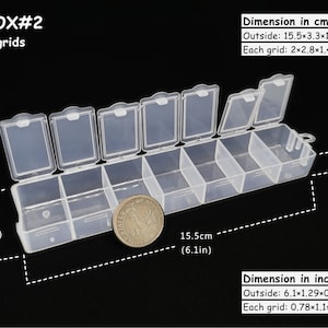 6 7 10 12 Grids Clear Plastic Box Compartments Transparent Divided ...
