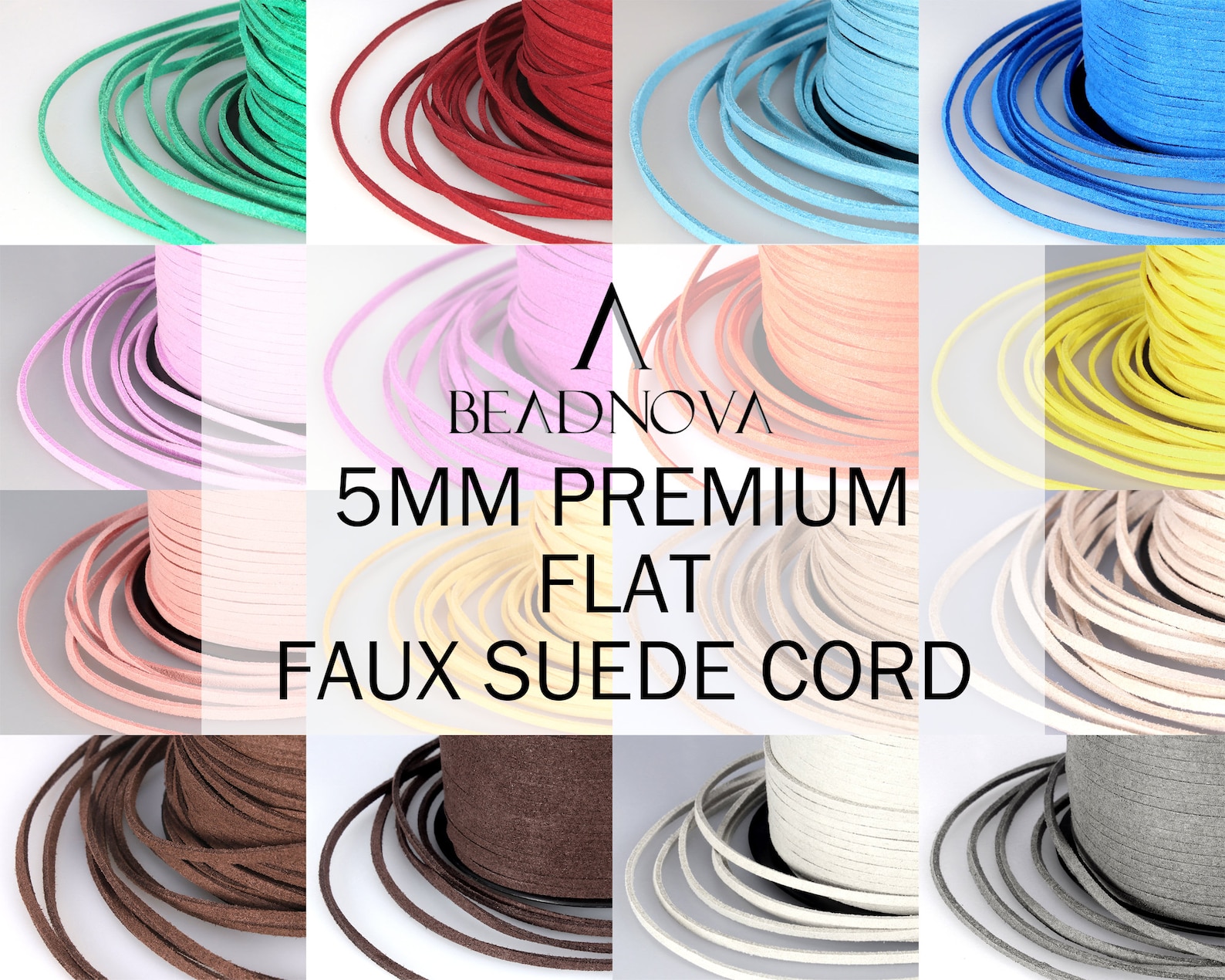 5mm Faux Leather Suede Cords Flat Velvet Leather Cord Fiber Lace ...