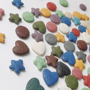 Lava Beads Oblate Flat Round Coin Discs Beads Volcanic Rock Button ...