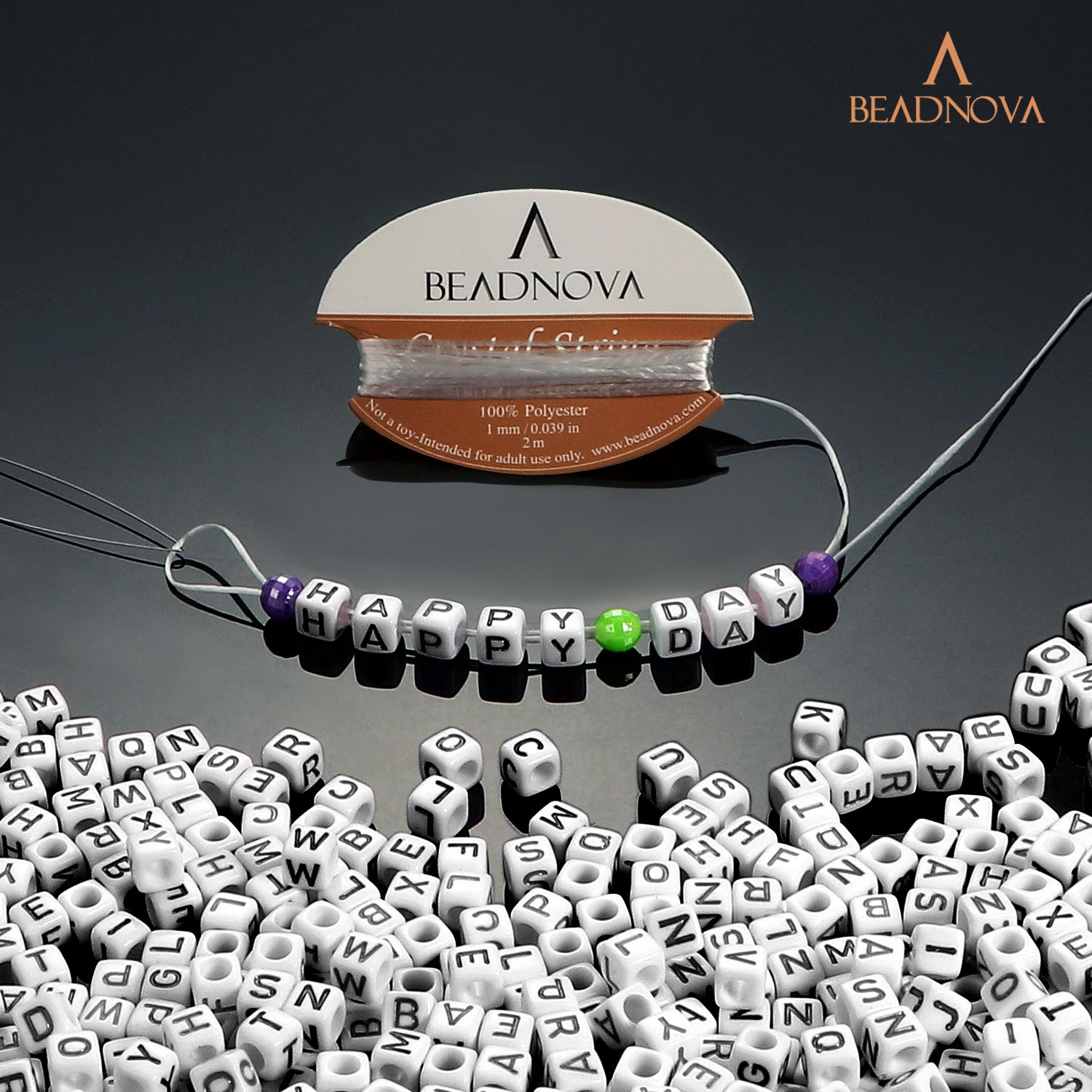 Letter Beads White Cube Black Letter Acrylic Alphabet Beads - Etsy