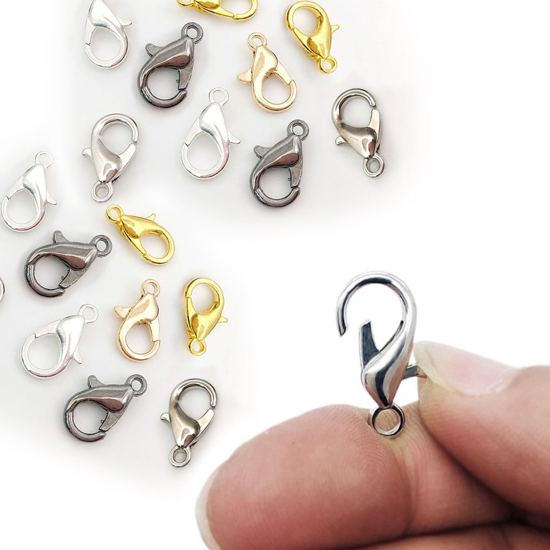 Lobster Clasps Gold Light Gold Silver Rhodium Black Metal Color Alloy ...