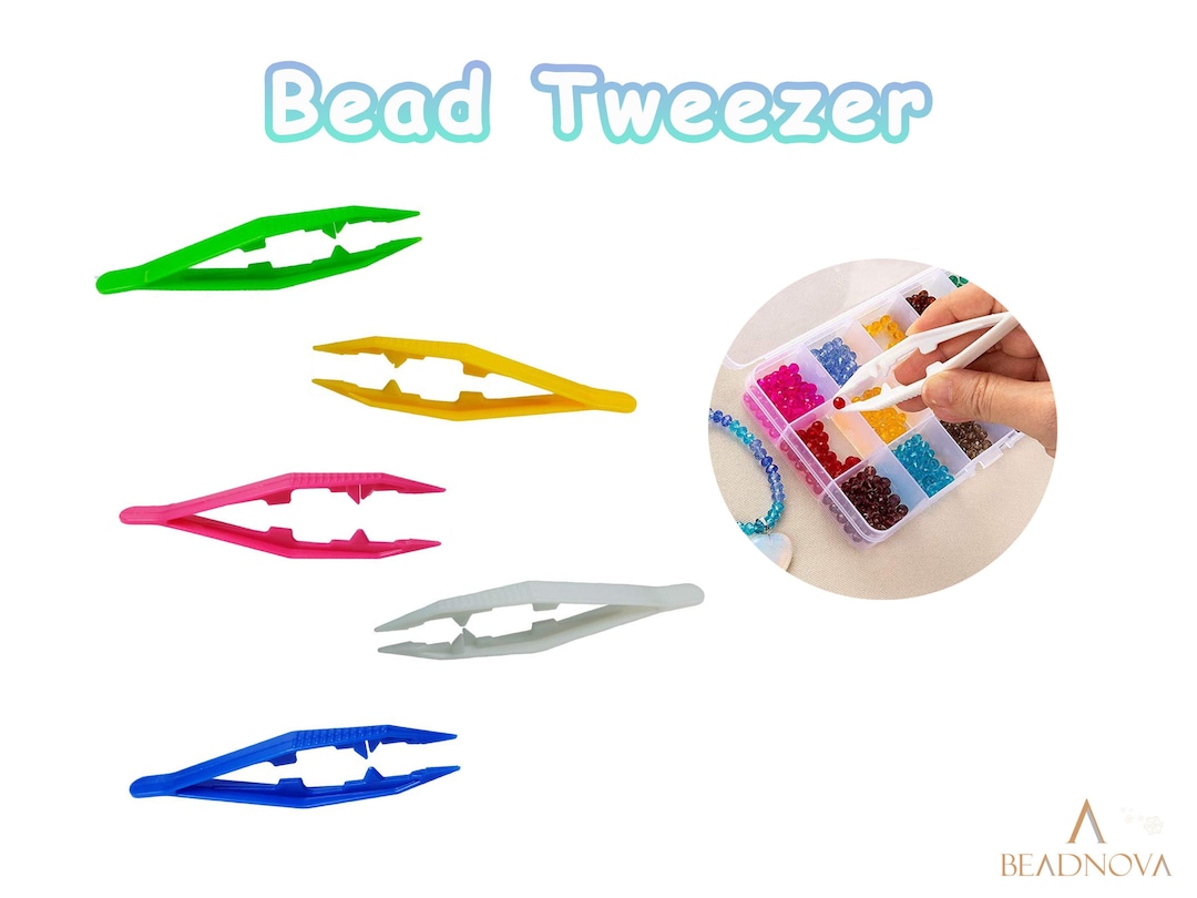 Bead Tweezers Plastic Forceps Craft Tweezer Assorted Colors for DIY ...