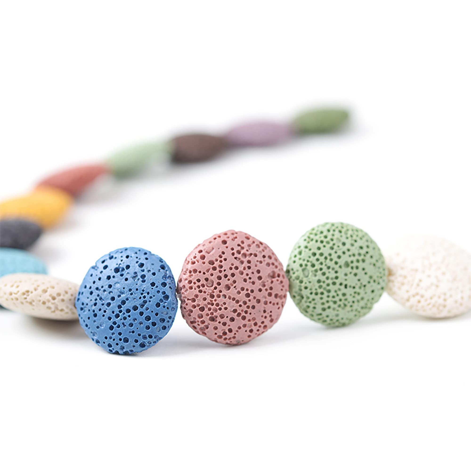 Lava Beads Oblate Flat Round Coin Discs Beads Volcanic Rock - Etsy