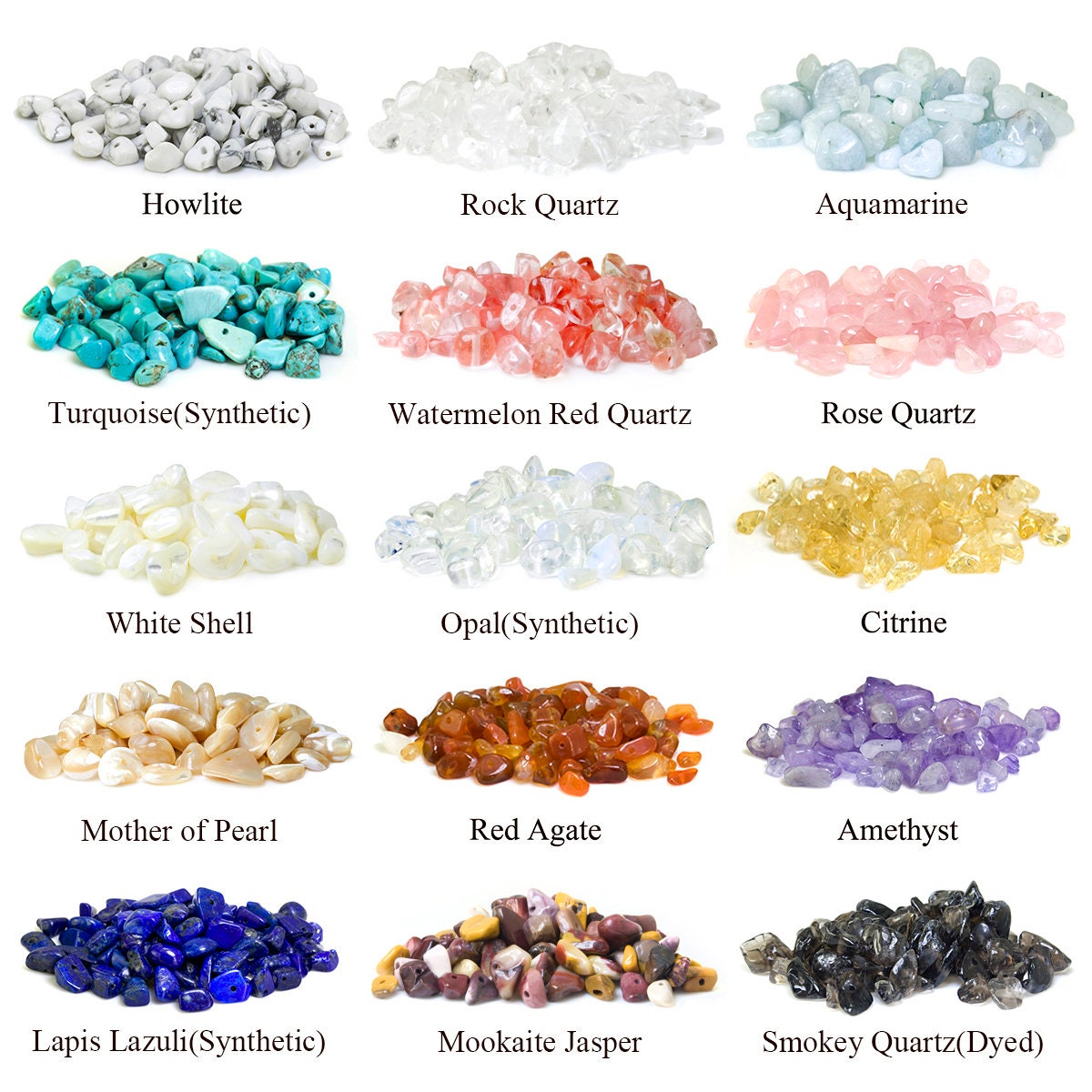 Natural Gemstone Chips Beads Irregular Shaped Freeform Loose Nugget ...