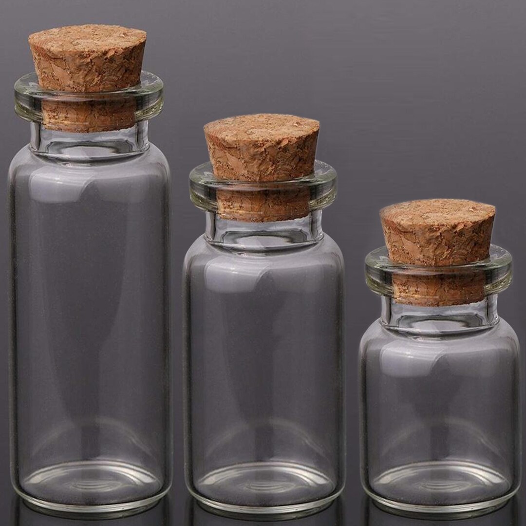 Empty Small Glass Bottle Mini Transparent Jars With Corks - Etsy