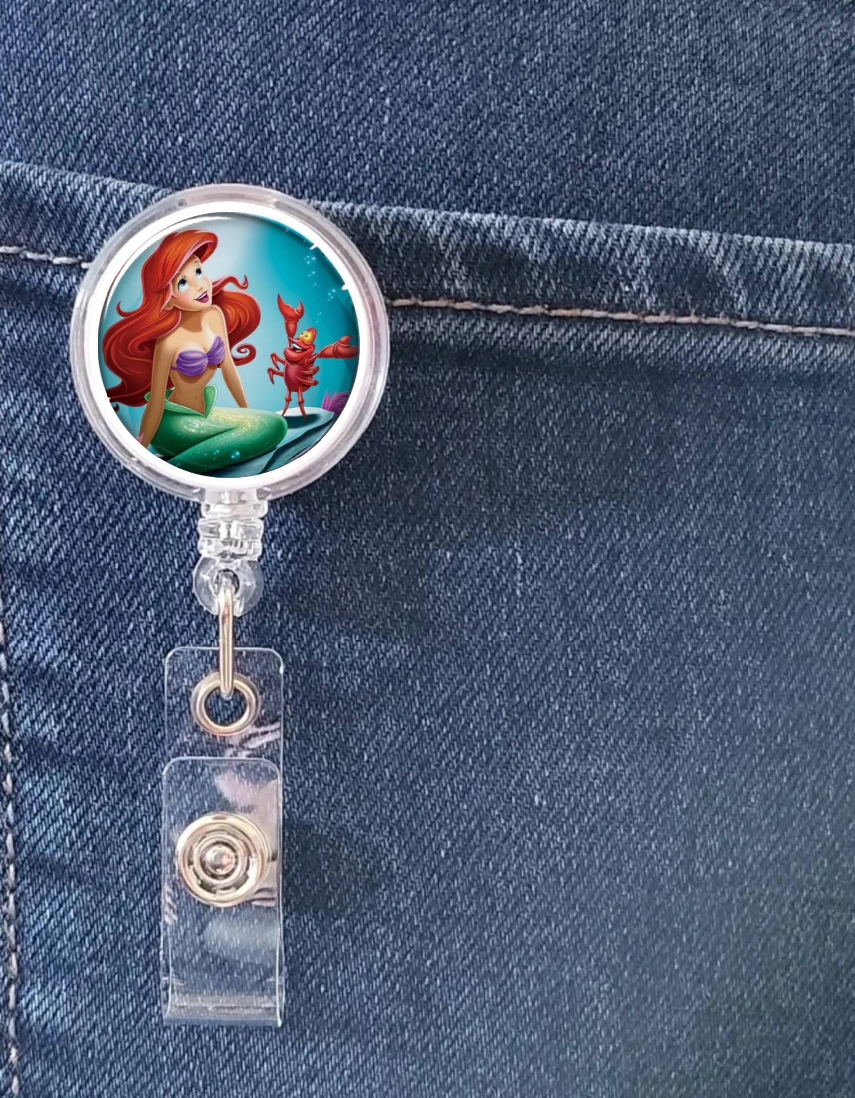 Ariel the Little Mermaid, Disney Badge, Retractable, Swivel Badge Reel ...