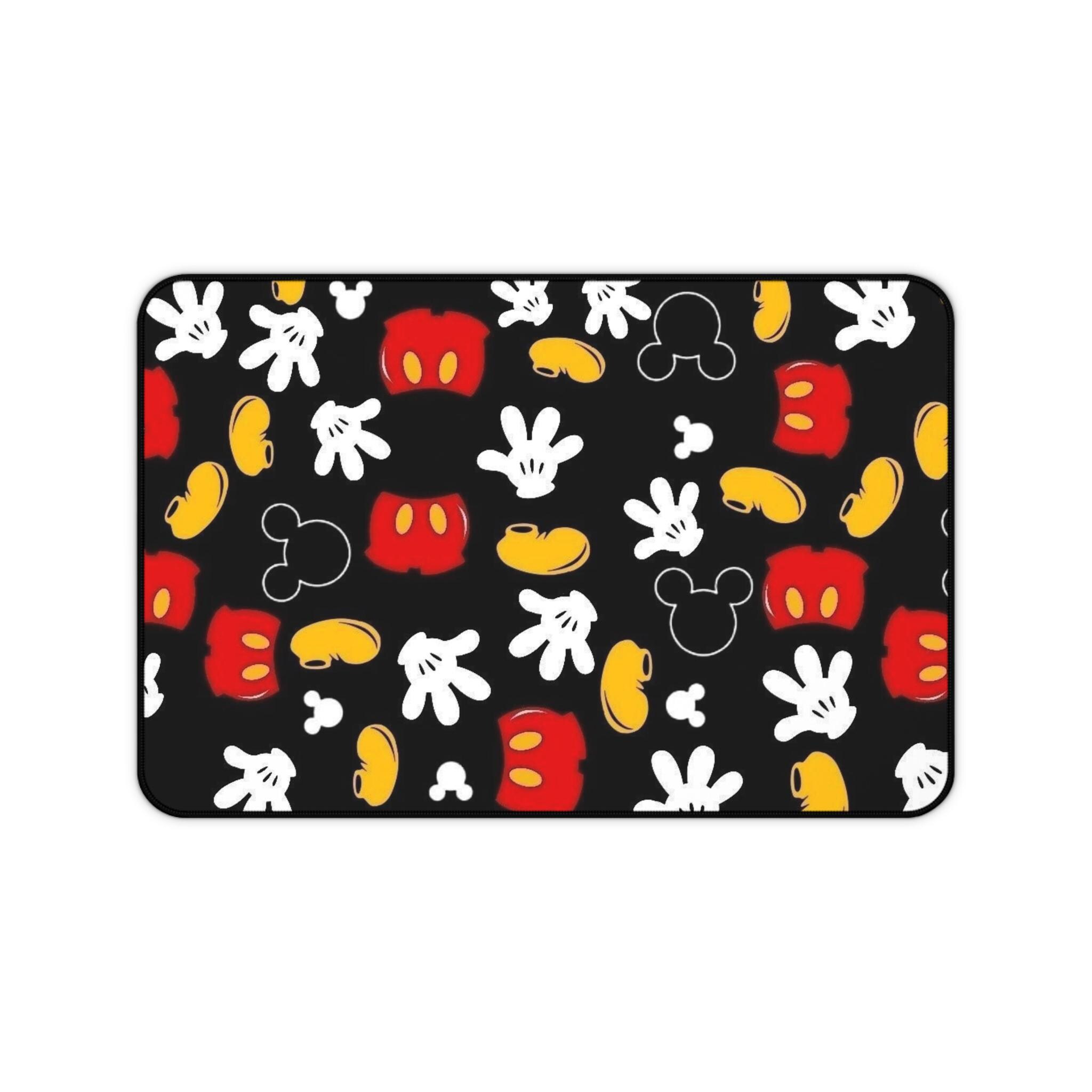 Mickey Mouse Gamer Desk Mat, Disney Black White Red Yellow Mouse ...