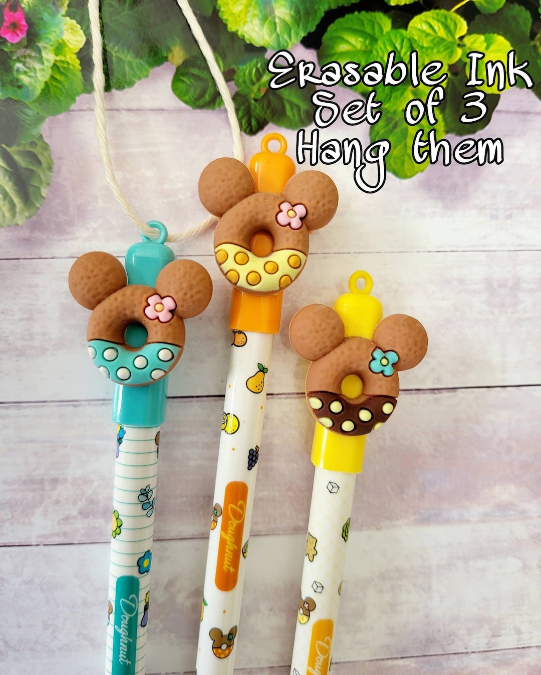 Disney Erasable Ink Mickey Mouse Ears, Donuts Pens, Set of 3, WFH, DCL ...