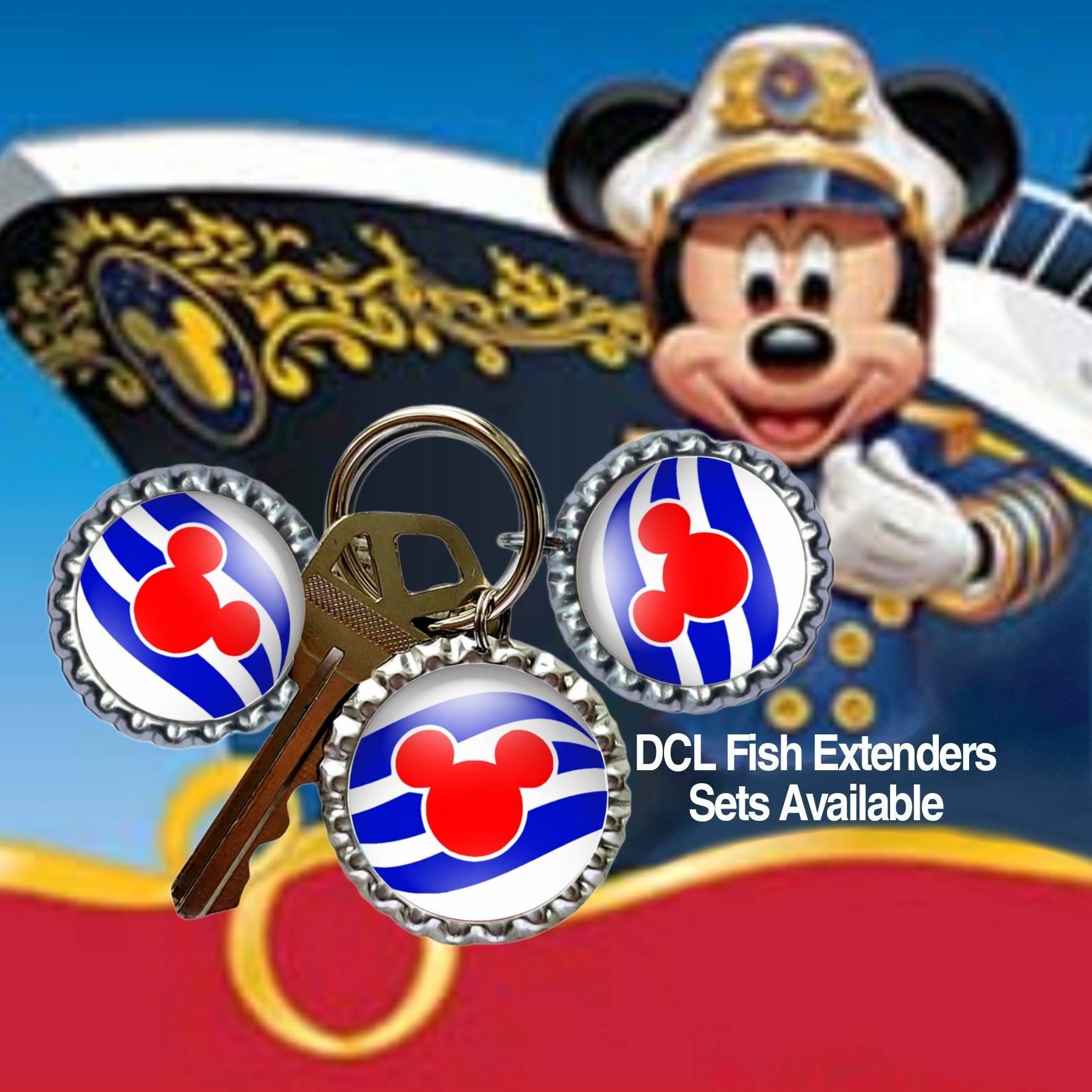 Fish Extender DCL Logo Disney Keychain Keyring Stocking - Etsy