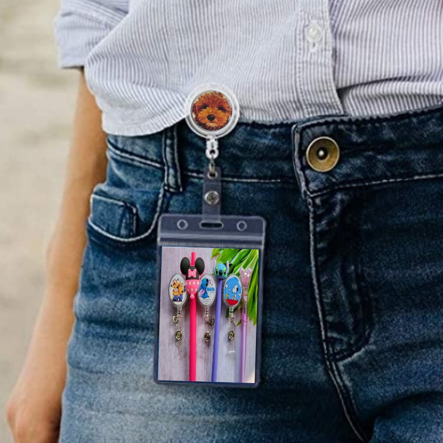 Disney Stitch Badge Reel Hawaii Flowers Lilo and Stitch - Etsy