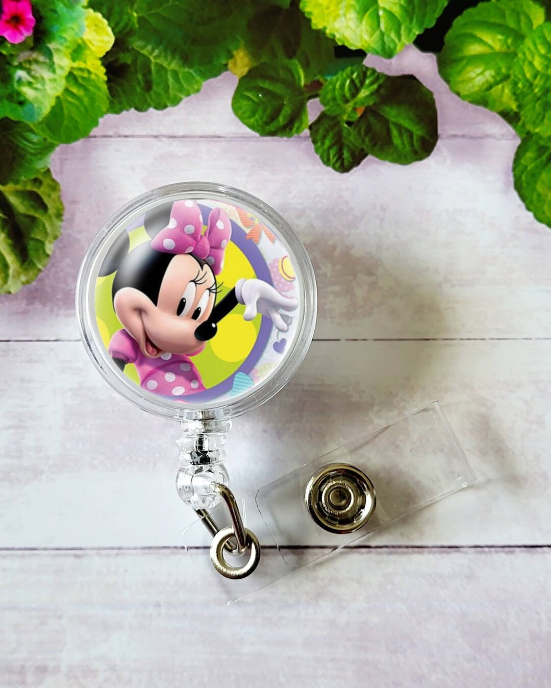 Disney Minnie Mouse Pink Minnie Retractable Swivel Badge - Etsy