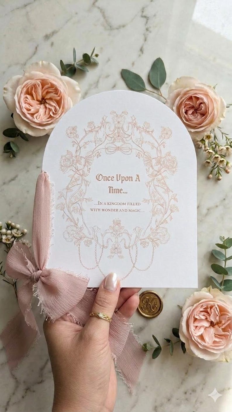 Princess Booklet Invitation | Once Upon A Time Birthday | Fairytale ...