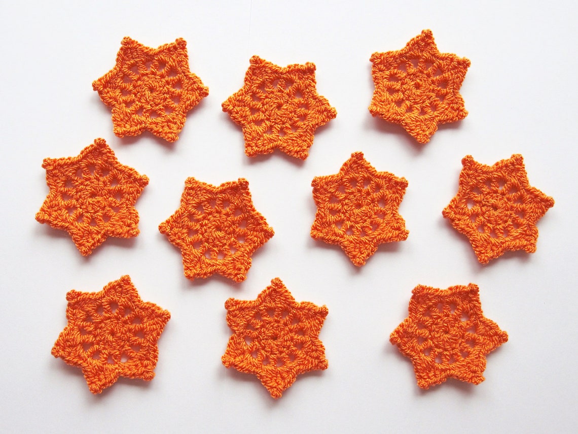 Crocheted 6-pointed stars in CUSTOM colors / Handmade hexagram | Etsy