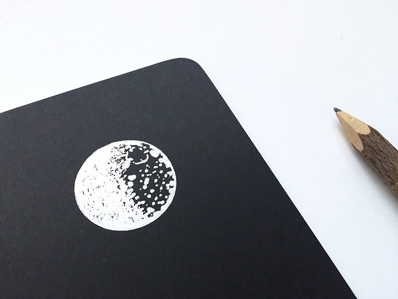 Letterpress Moleskine Journal Moon & Trees | Etsy