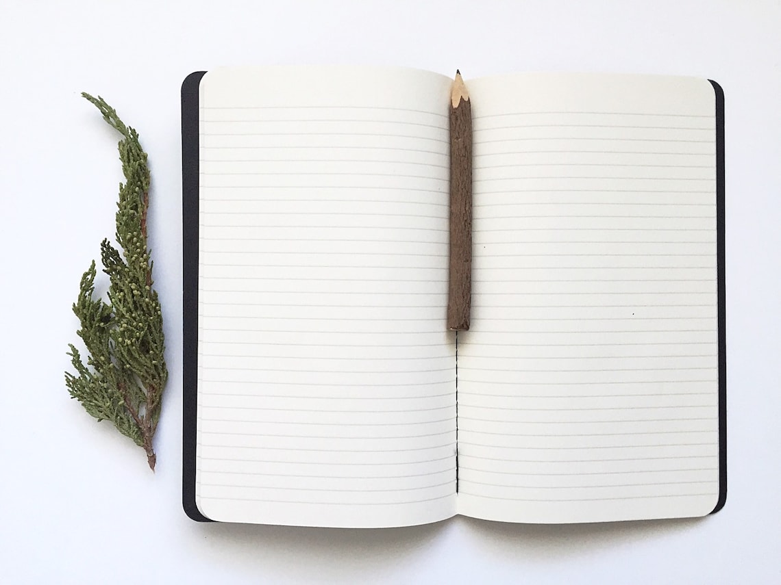 Letterpress Moleskine Journal - Moon & Trees - Etsy