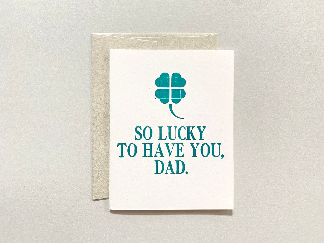 Letterpress Card - Father's Day - so Lucky to Have You, Dad - Etsy