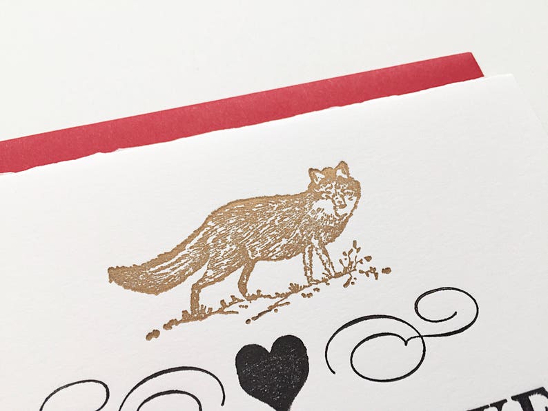 Letterpress Valentine Card For Fox Sake I Love You | Etsy