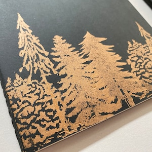 Letterpress Moleskine Journal - Moon & Trees - Etsy