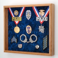 4-8 Police Badge Display to Showcase on the Wall or Desk. Perfect Gift ...