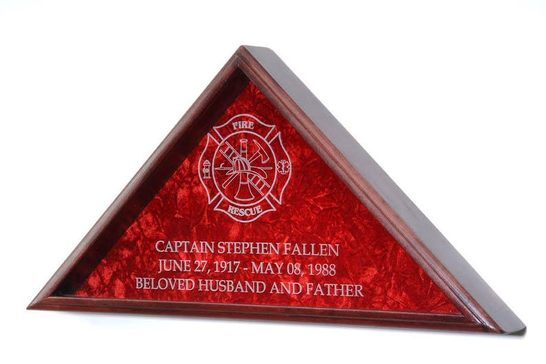 Firefighter Funeral Flag Display Case - for Burial Casket Flag ...
