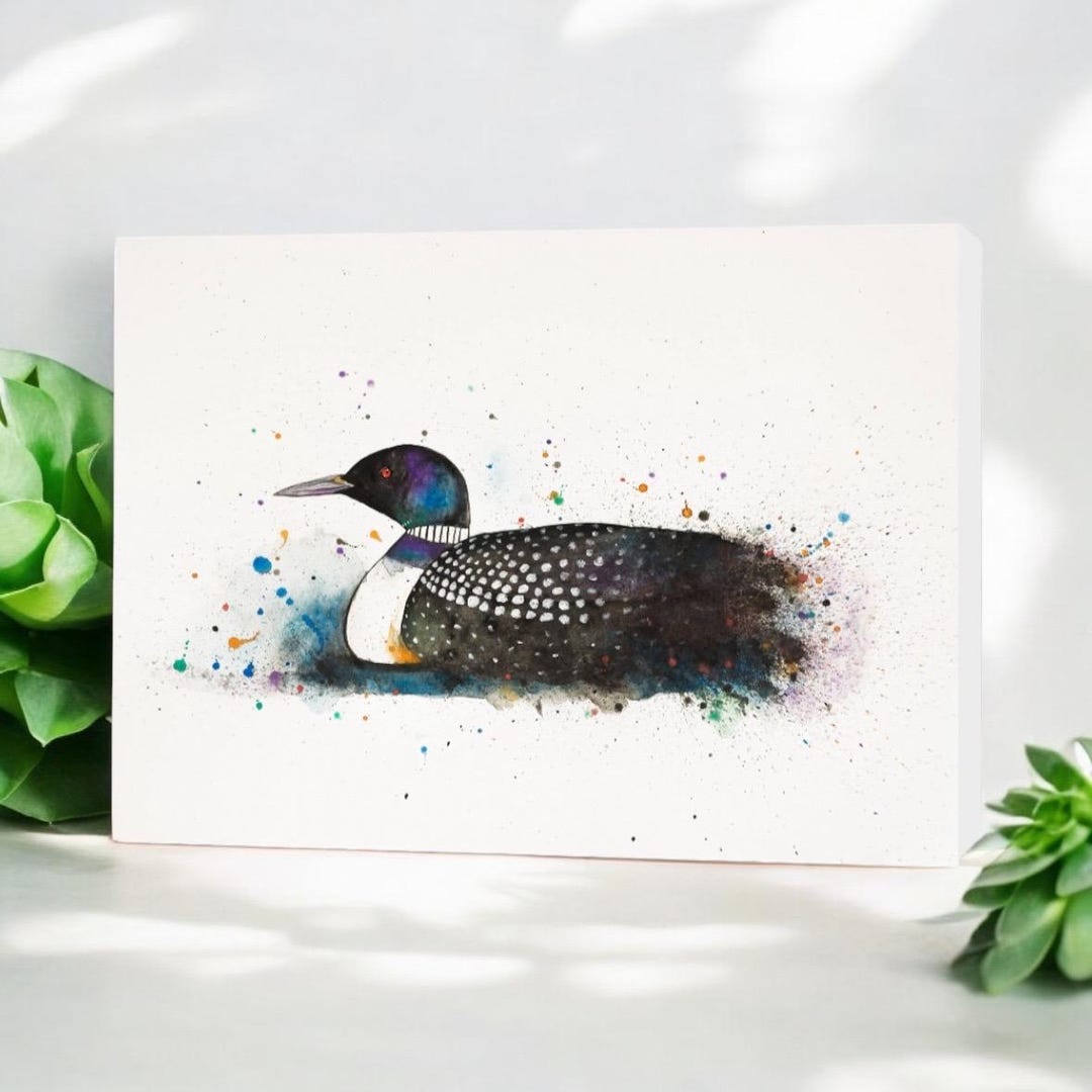 Loon Watercolor Bird Art Print, Loon Watercolor, Bird Painting, Loon ...