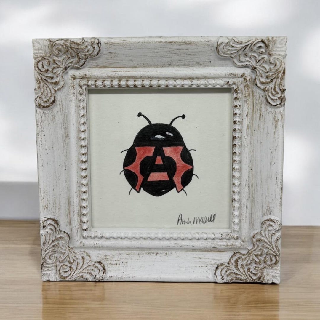 Ladybug Painting, Watercolor Ladybug, Framed Watercolor Ladybug ...