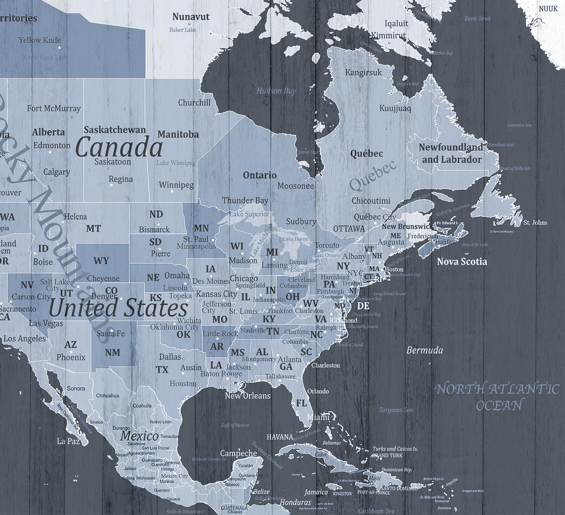 North America Push Pin Map Personalized Push Pin Map of North | Etsy