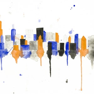 Chicago Skyline Art Print, Chicago Art Print, Chicago Cityscape ...