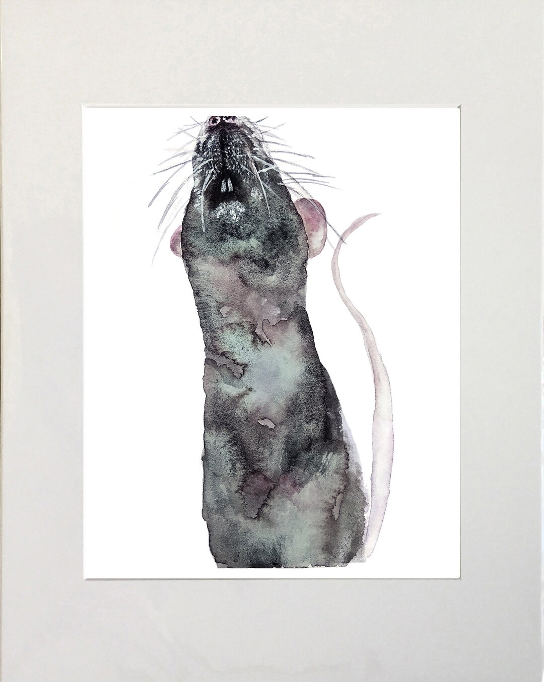 Printable Rat Watercolor Print, Rat Print, Rat Gift, Rat Decor, Rat Art ...
