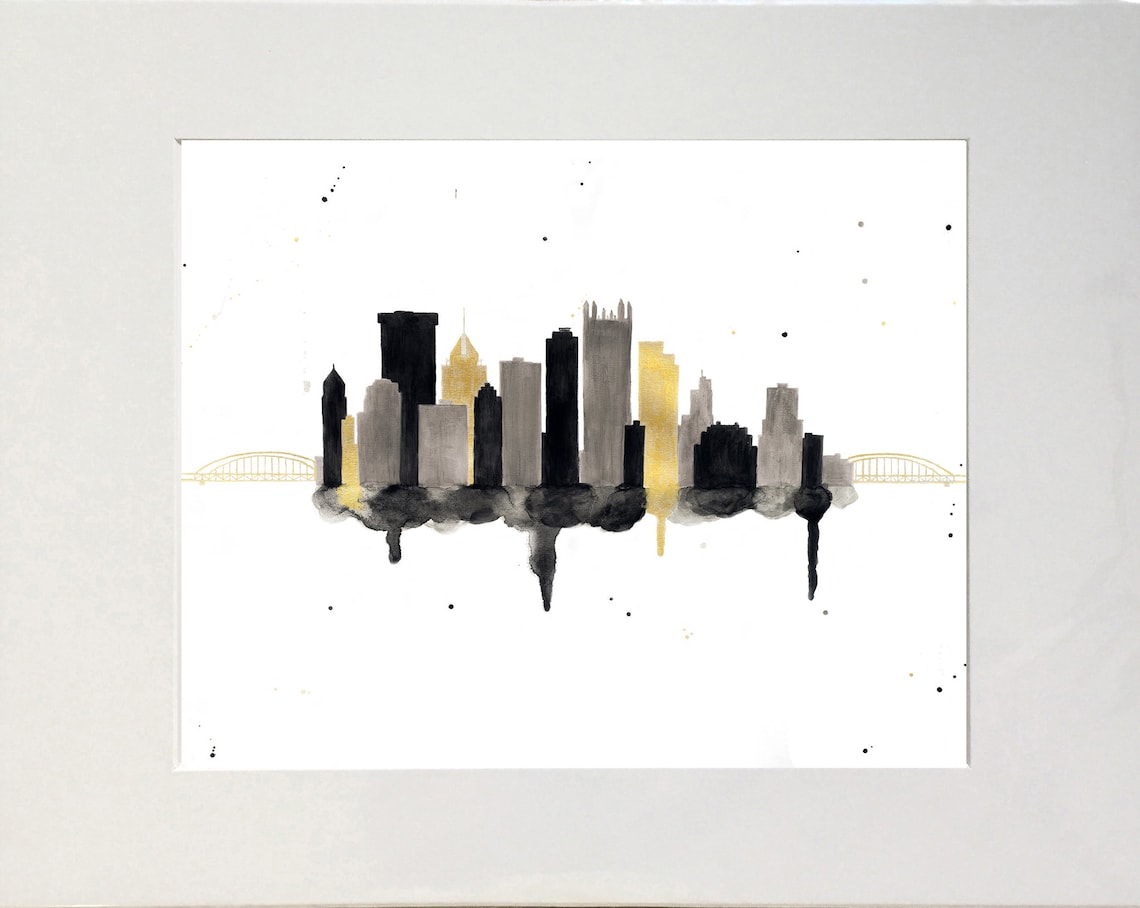 Pittsburgh Skyline Art Pittsburgh Print Pittsburgh Art | Etsy