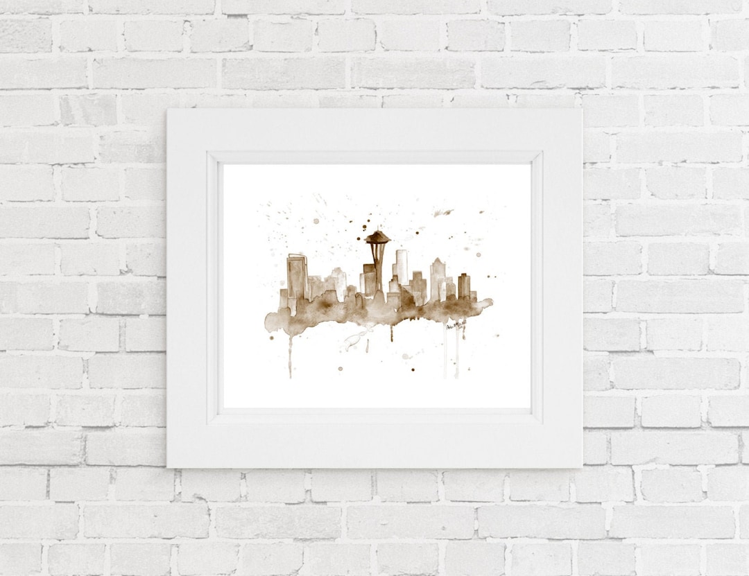 Seattle Skyline Art - Seattle Skyline Painting - Seattle Washington ...