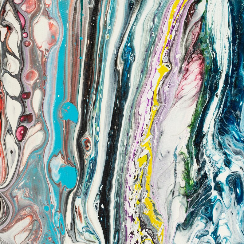 Poured Painting Print of Poured Painting Abstract Wall Art | Etsy