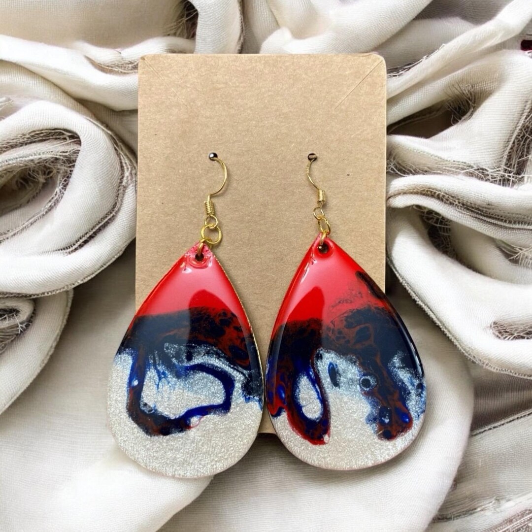 Buffalo Bills Earrings, Bills Mafia Hand Painted Earrings, Epoxy ...