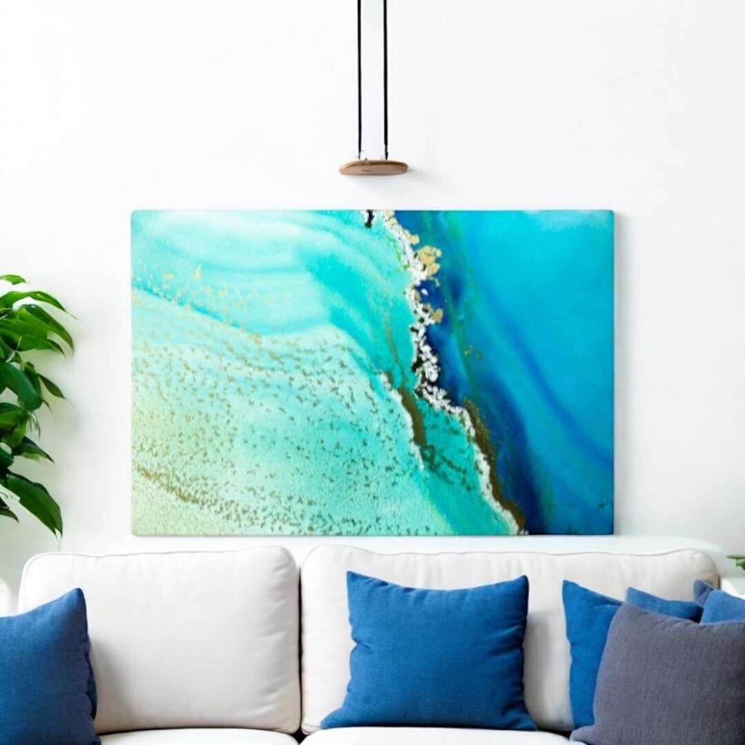 Ocean Wave Art Print, Alcohol Ink, Ocean Water Art Print, Fluid Art ...