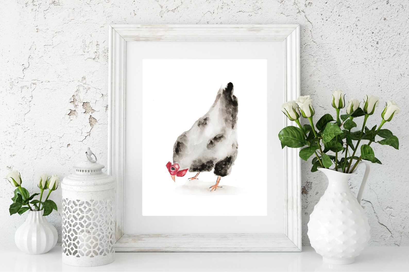 Printable Watercolor Chicken Print Chicken Watercolor Art - Etsy