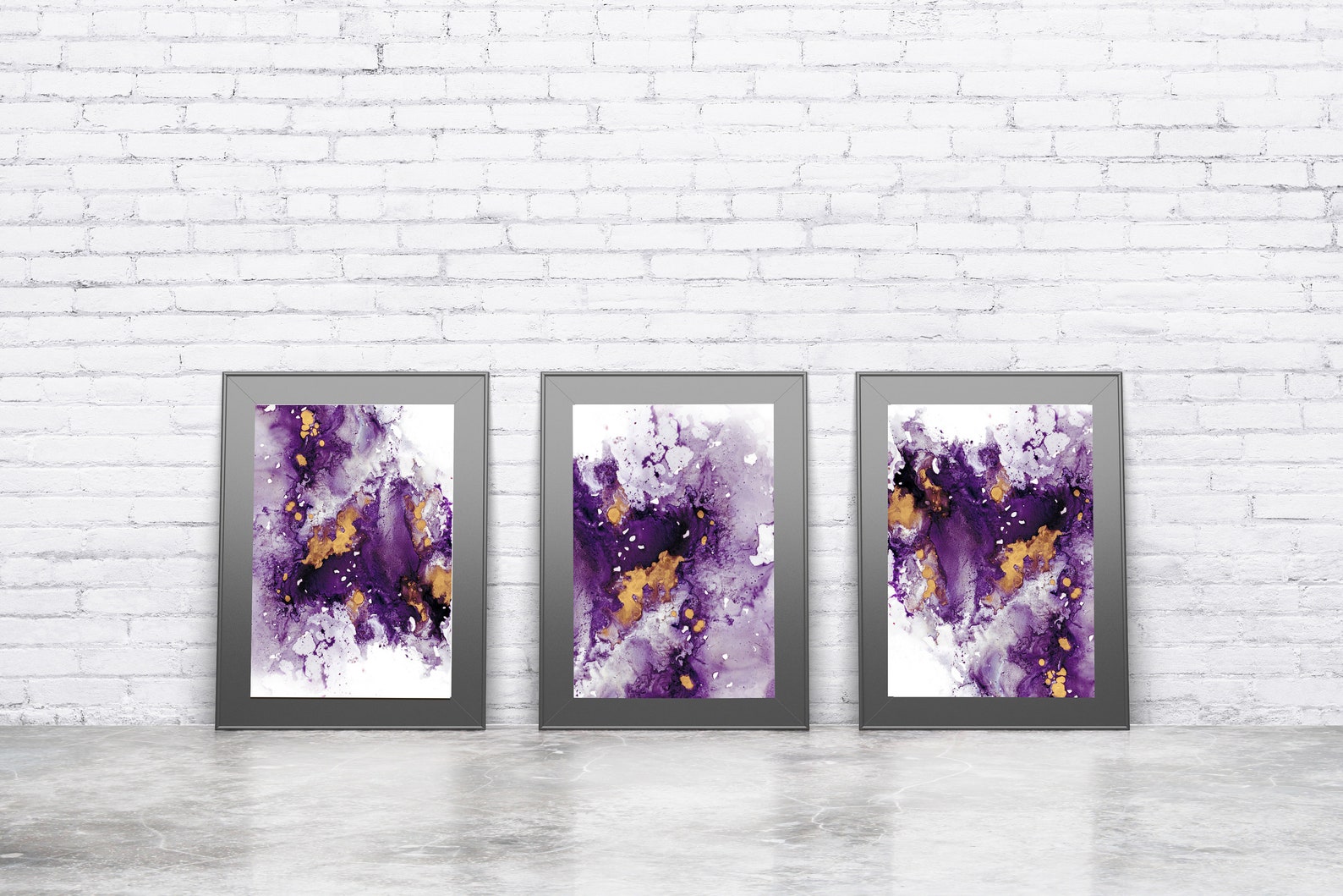 Three Panel Wall Art Abstract Art Three Panel Alcohol Ink | Etsy