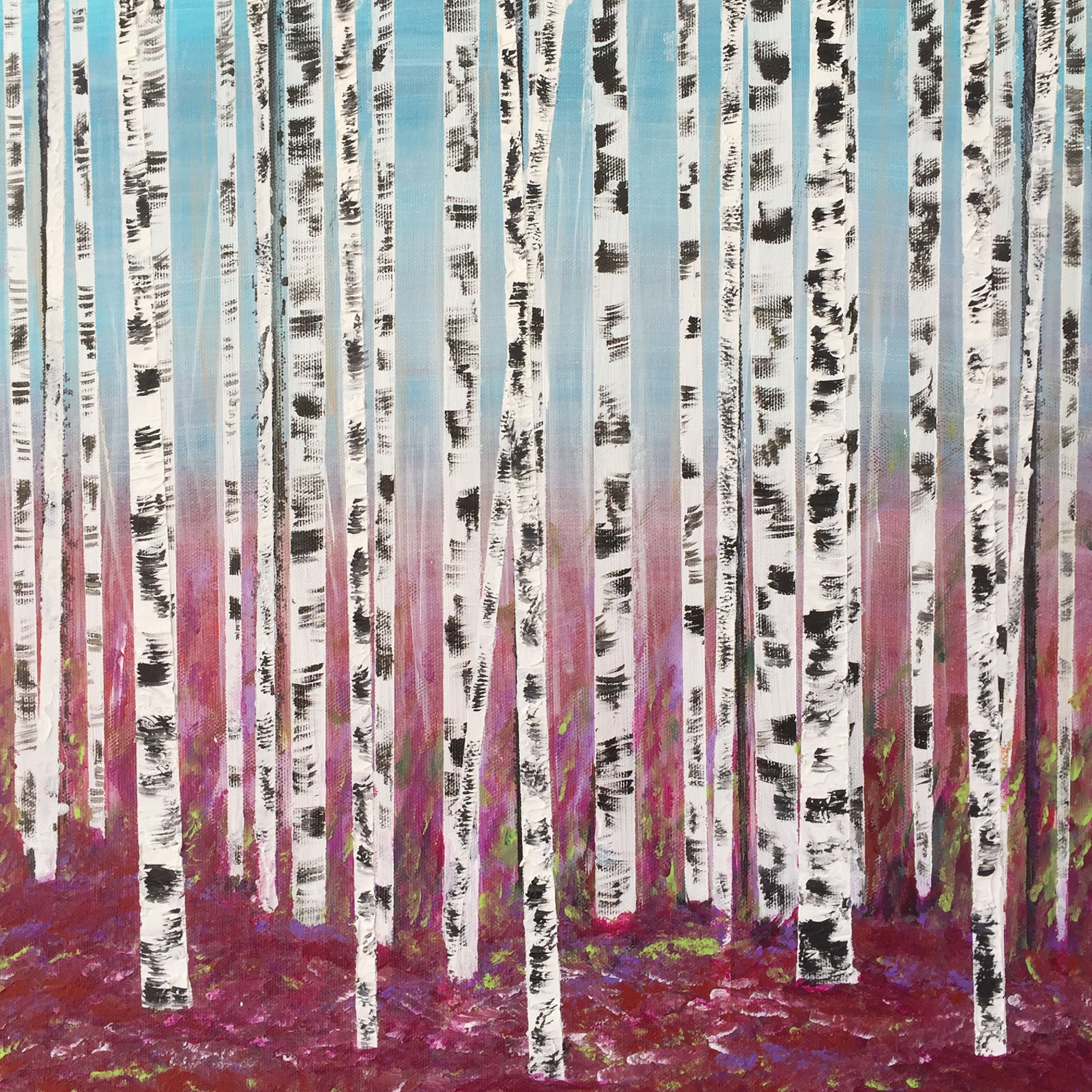 Birch Trees, Birch Tree Art, Birch Tree Canvas Art Print, Original ...