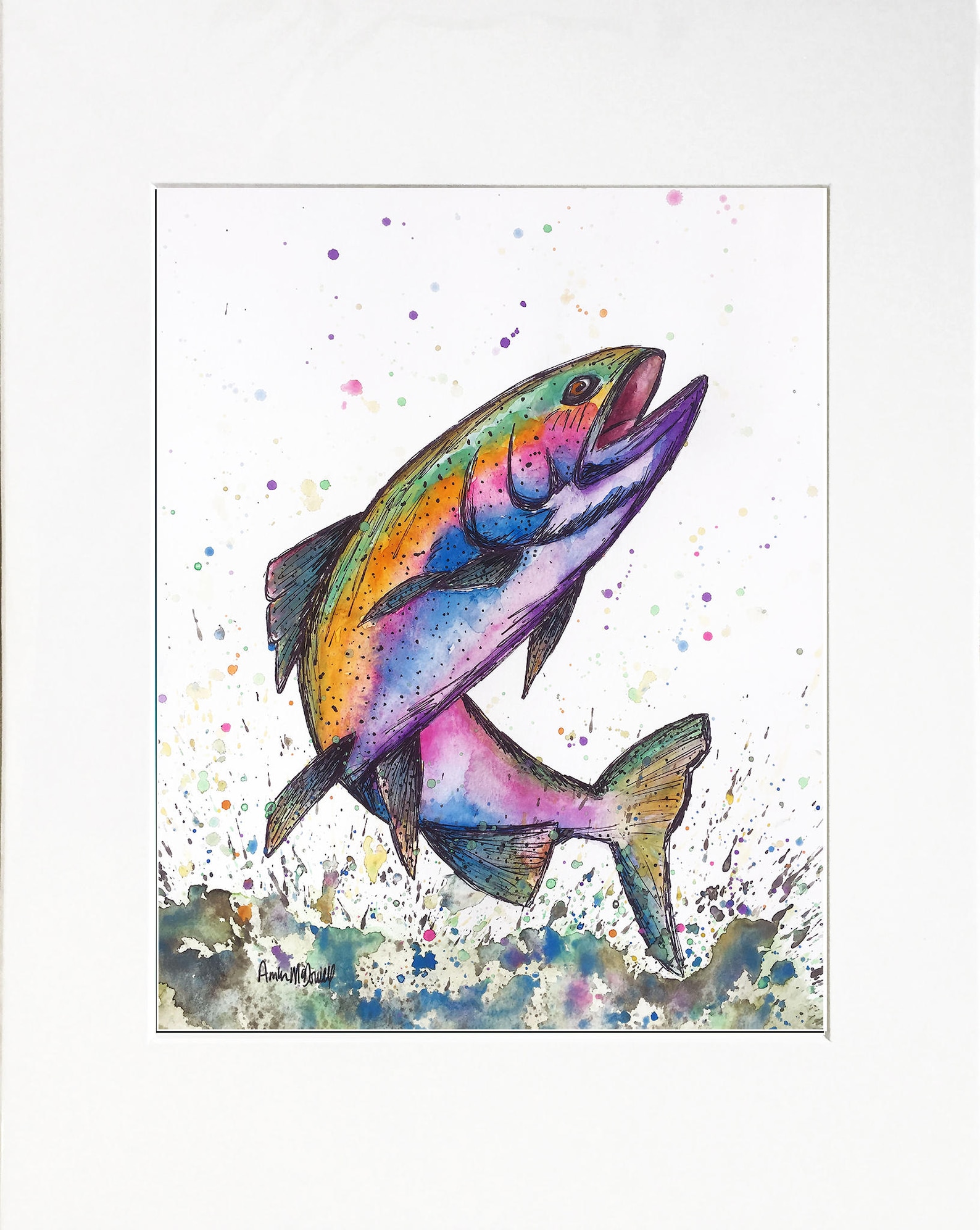Printable Rainbow Trout Fish Art Trout Painting Loose | Etsy